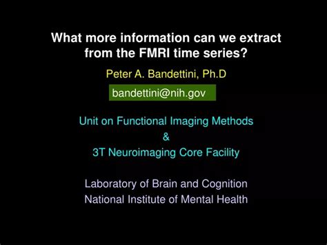 Ppt What More Information Can We Extract From The Fmri Time Series