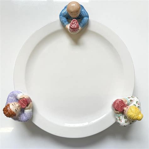 90s Lotus Chubbies Lets Eat Cake Ceramic Footed Cake Stand Plate