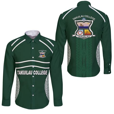 Takuilau College Tongan Patterns Long Sleeve Button Shirt Polynesian