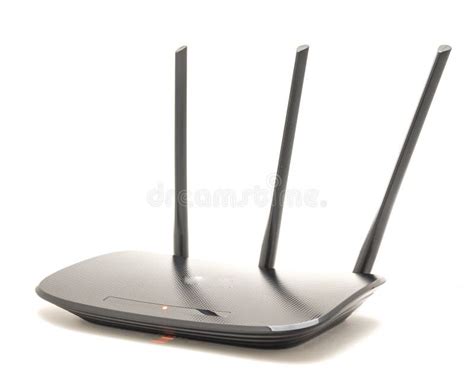 Working Wireless Router Cable Modem With Connection Status Light Stock Photo Image Of Black