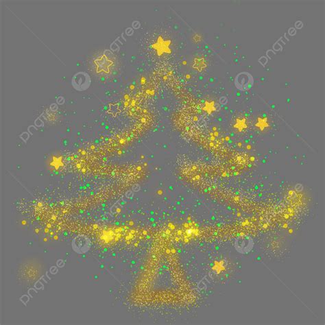 Christmas Tree Golden Light Effect Light Effect Golden Christmas Tree PNG Transparent Clipart