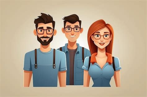premium photo vector profession characters man and woman programmer