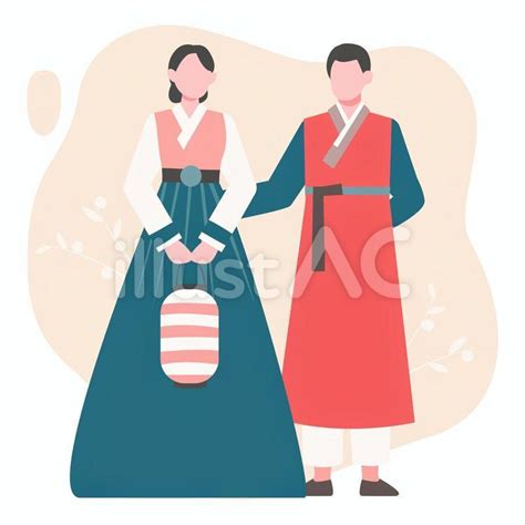 Free Vectors Korean Couple With Lanterns