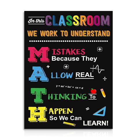 Dazzlewall Math Motivational Wall Decor Math Classroom Wall Art