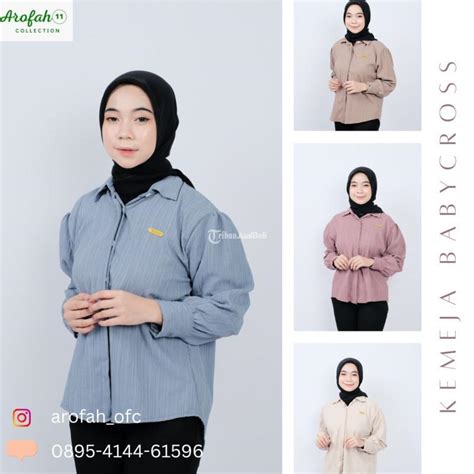 Terlaris 0895di4144di61596 Kemeja Wanita Jumbo Arofah Collection