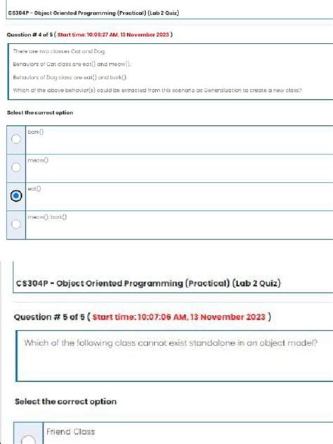 cs304p lab quiz 2 13nov pdf