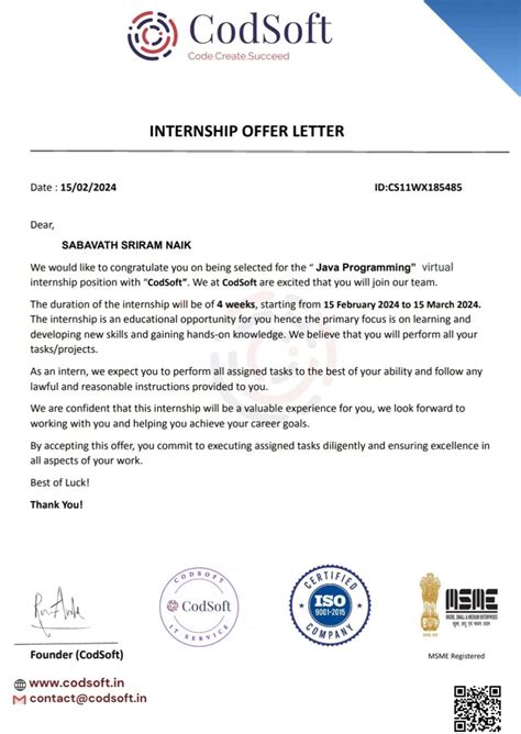 Sri Ram On Linkedin Codsoftinternship Java