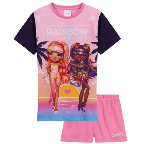 Rainbow High Pjs For Girls Summer T Shirt And Short Girls Pyjamas Get Trend
