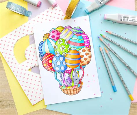 Иллюстрация Пасхальный воздушный шар в стиле 2d графика