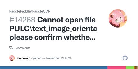 Cannot Open File PULC Text Image Orientation Please Confirm Whether