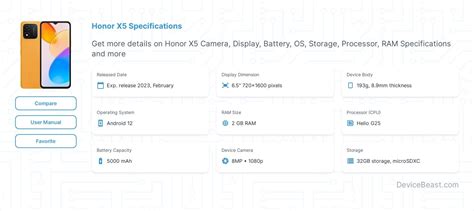 Honor X Specifications DeviceBeast Com