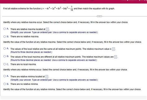 Solved Find All Relative Extrema For The Function