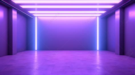 벽을 따라 조명된 Led 조명과 충분한 복사 공간을 갖춘 빛나는 무대 공간의 3d 렌더링 비추다 배경 사진관 배경 무대 3d 배경 이미지 Hd 비추다 사진관 무대