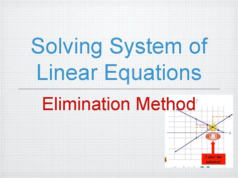 Solving System Of Linear Equations Elimination Method Warmup
