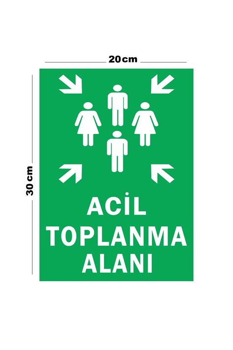 Lucena Metal Acil Toplanma Alanı 20cm X 30cm A4 Büyüklüğünde Uyarı
