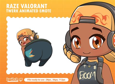 Raze Valorant Twerk Animated Emote For Discord Booty Emote Etsy Uk