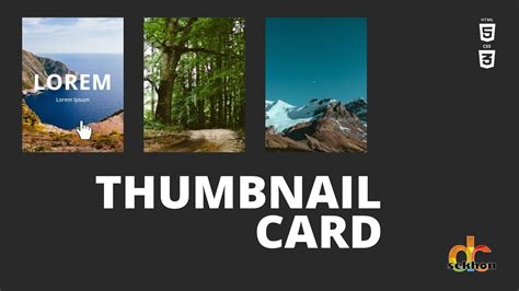 Thumbnail Card Html Css Sekhon Design And Code
