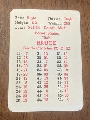 Bob Bruce Houston Astros Apba 1965 Season Game Card 1st Printing