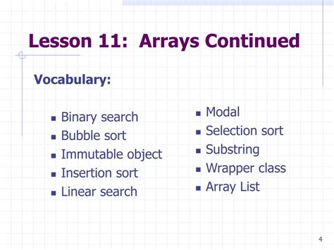 Ppt Lesson 11 Arrays Continued Updated For Java 15 Modifications By Mr Dave Clausen