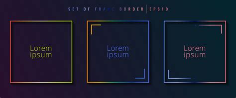 Set Of Gradient Square Border Frame Vibrant Color 1736416 Vector Art At