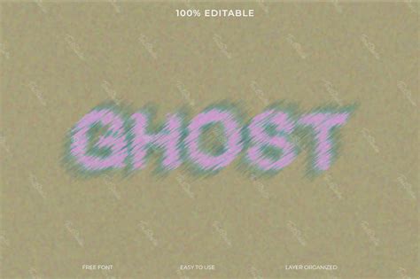 Ghost Font Style Text Effect Free Photoshop PSD File