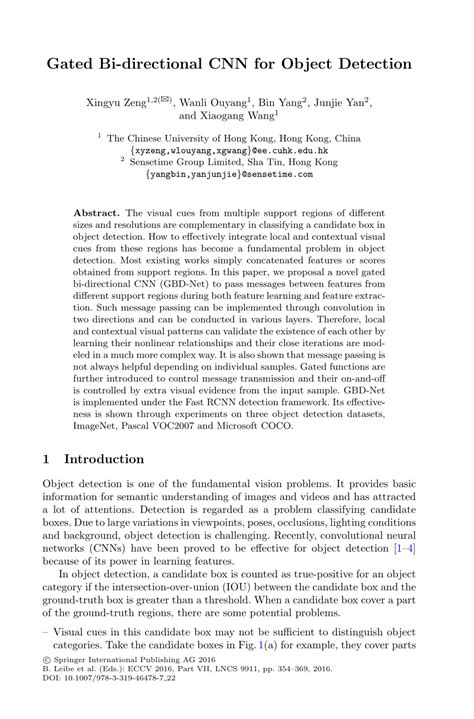 Pdf Gated Bi Directional Cnn For Object Detection