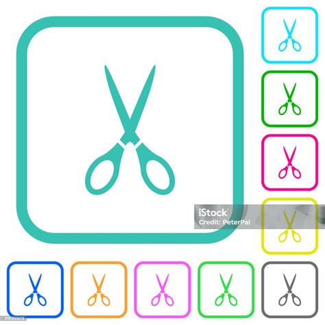 scissors solid vivid colored flat icons stock illustration download