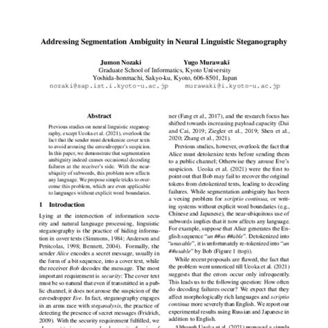 Addressing Segmentation Ambiguity In Neural Linguistic Steganography