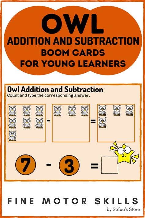 Owl Math Boom Cards Addition And Subtraction Activity Subtraction