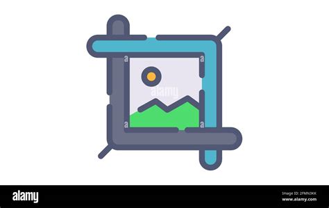 Crop Edit Resize Single Isolated Icon With Flat Dash Or Dashed Style Vector Illustration Stock