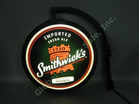 Smithwicks Imported Irish Ale 2 Sided Light Sign Pub Bar Man Cave