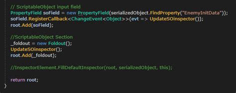 Ui Toolkit Uielementsを使ってscriptableobjectのインスペクターをゲームオブジェクト側に表示する方法
