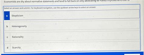 Solved Economists Are Shy About Normative Statements And