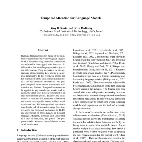 Temporal Attention For Language Models Acl Anthology