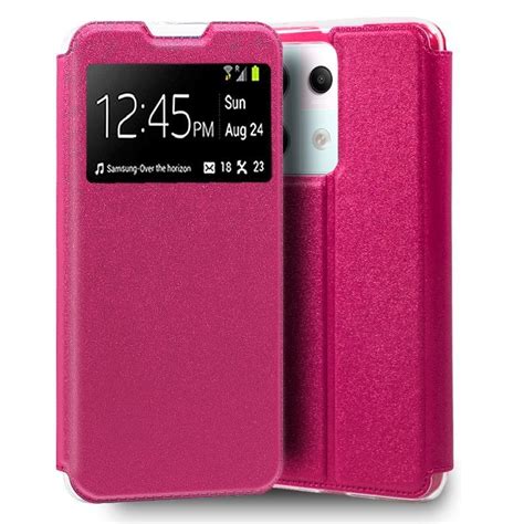 Cool Funda Flip Cover Tipo Libro Liso Rosa Para Xiaomi Redmi Note 13