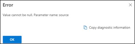 label policy mit fehler value cannot be null parameter name source