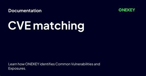 cve matching documentation