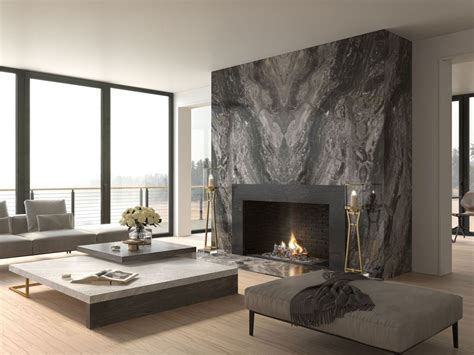 Contemporary Marble Fireplace