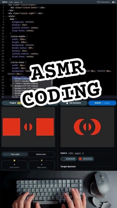Css Battle 26th April Keyboard And Mouse Asmr Coding Asmr Html Css
