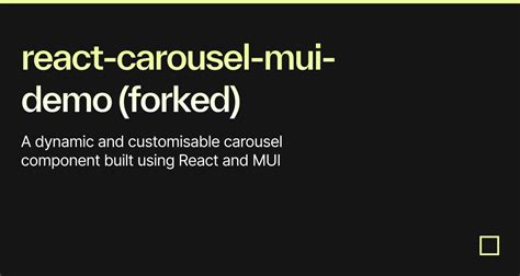 React Carousel Mui Demo Forked Codesandbox