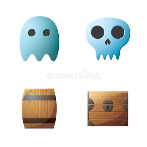 Game Ui Assets Set Gaming User Interface Icons Collection Stock Vector