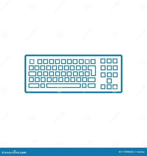 Pc Keyboard Linear Icon Concept Pc Keyboard Line Vector Sign Symbol Illustration Stock