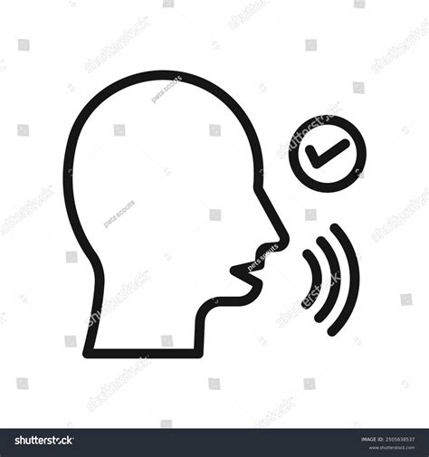 Voice Recognition Icon Black Line Art Stock Vector Royalty Free 2505638537 Shutterstock