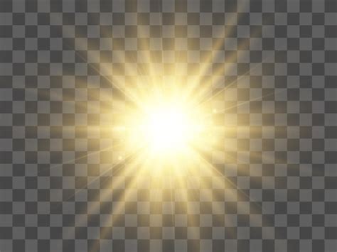 밝고 아름다운 별 투명 배경에 조명 효과의 벡터 일러스트 레이 션 프리미엄 벡터