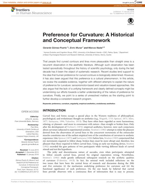 Preference For Curvature A Historical And Conceptual Framework Docslib