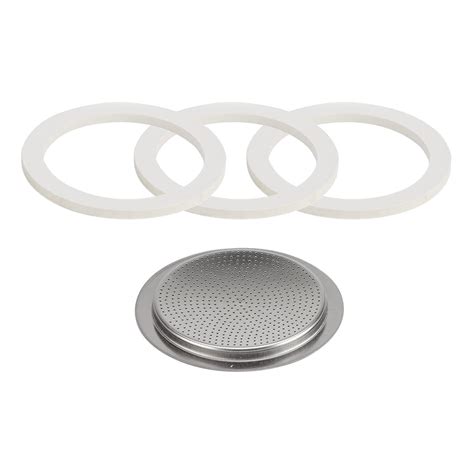 Bialetti Replacement Gasket Rubbersilicone Rings And Filter Plate For