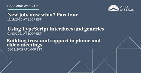 Apex Systems On Linkedin Newjob Typescript Interviewtips