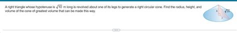 Solved A Right Triangle Whose Hypotenuse Is 10 M Long Is