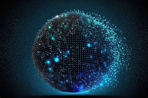 Premium Photo Global Data Dots On A Blue Abstract Background