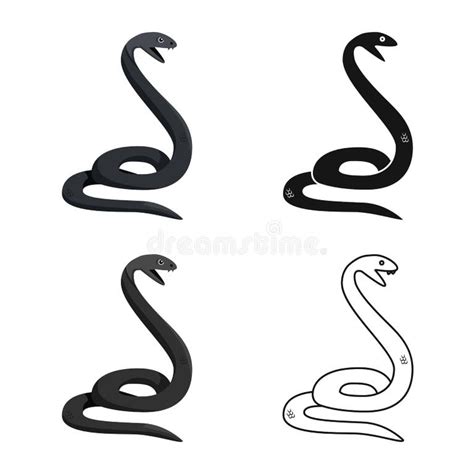 Isolated Object Of Serpent And Python Symbol Graphic Of Serpent And Crawling Stock Vector